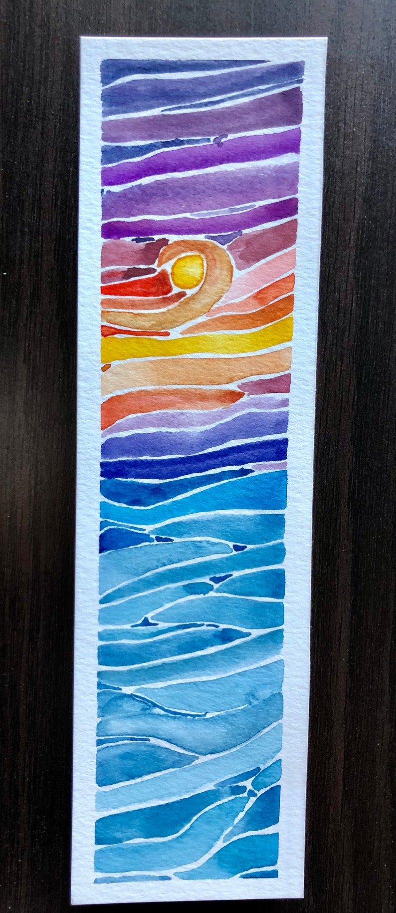 Ocean Bookmark Water Scene Nature Bookmark Watercolor - Etsy