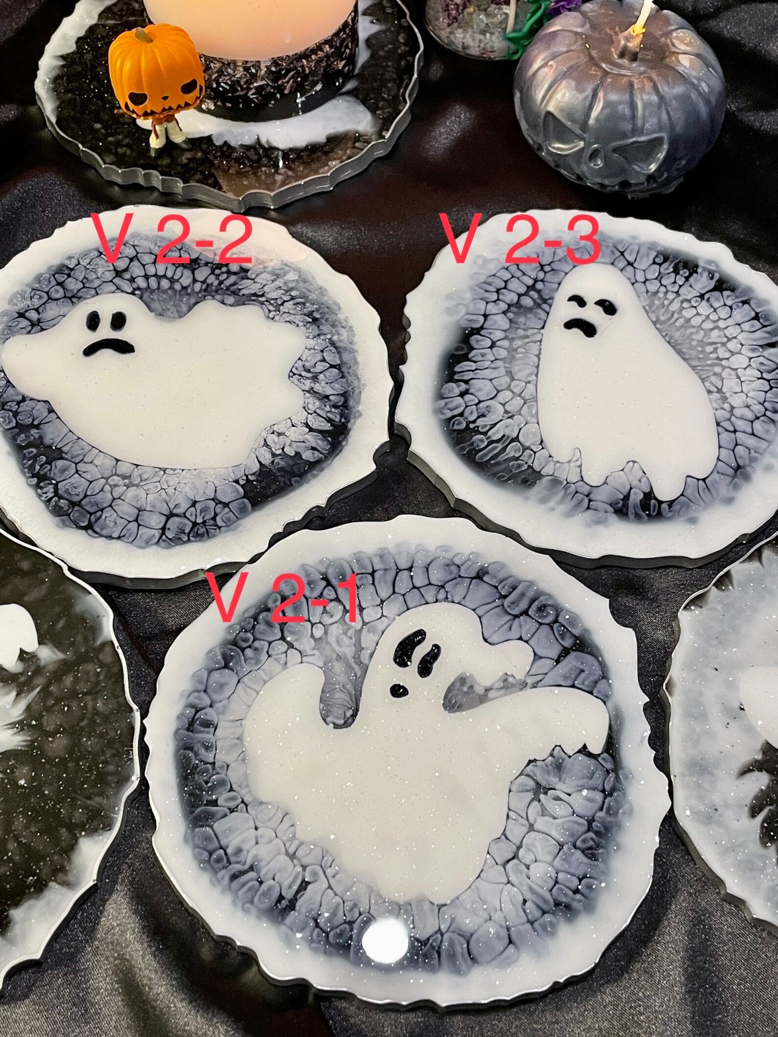 Ghost Resin Coasters / Halloween Decor - Etsy