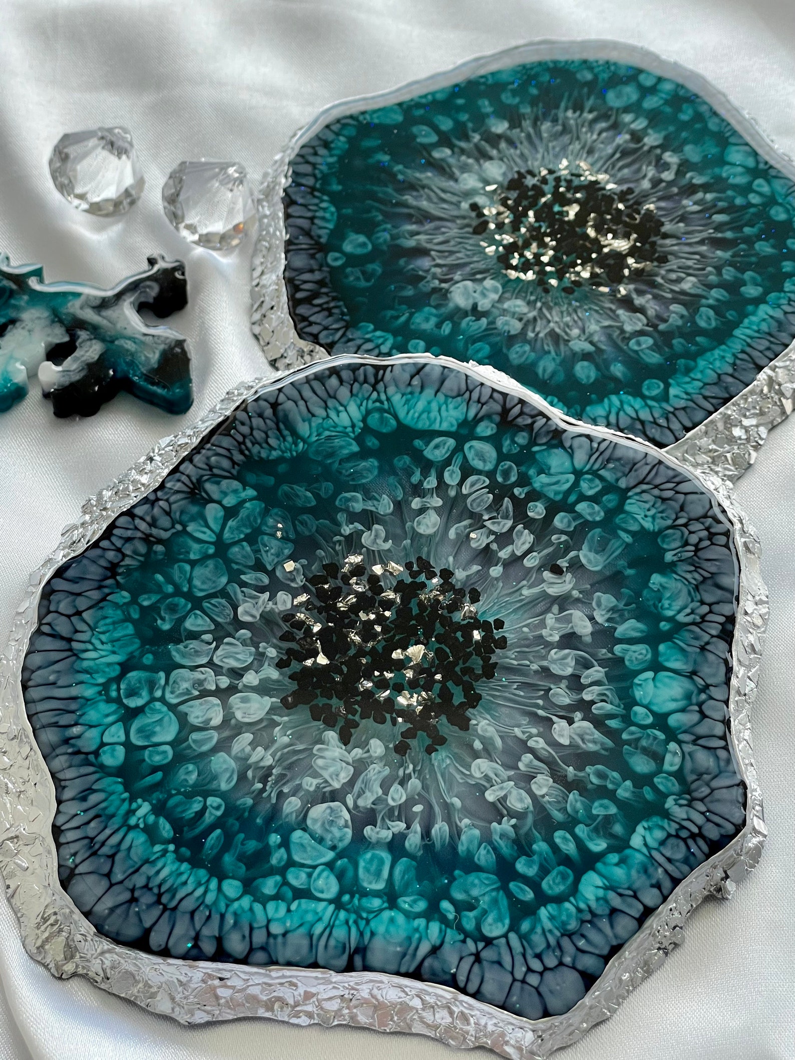 Three Shades of the Sea Resin Coasters - Etsy