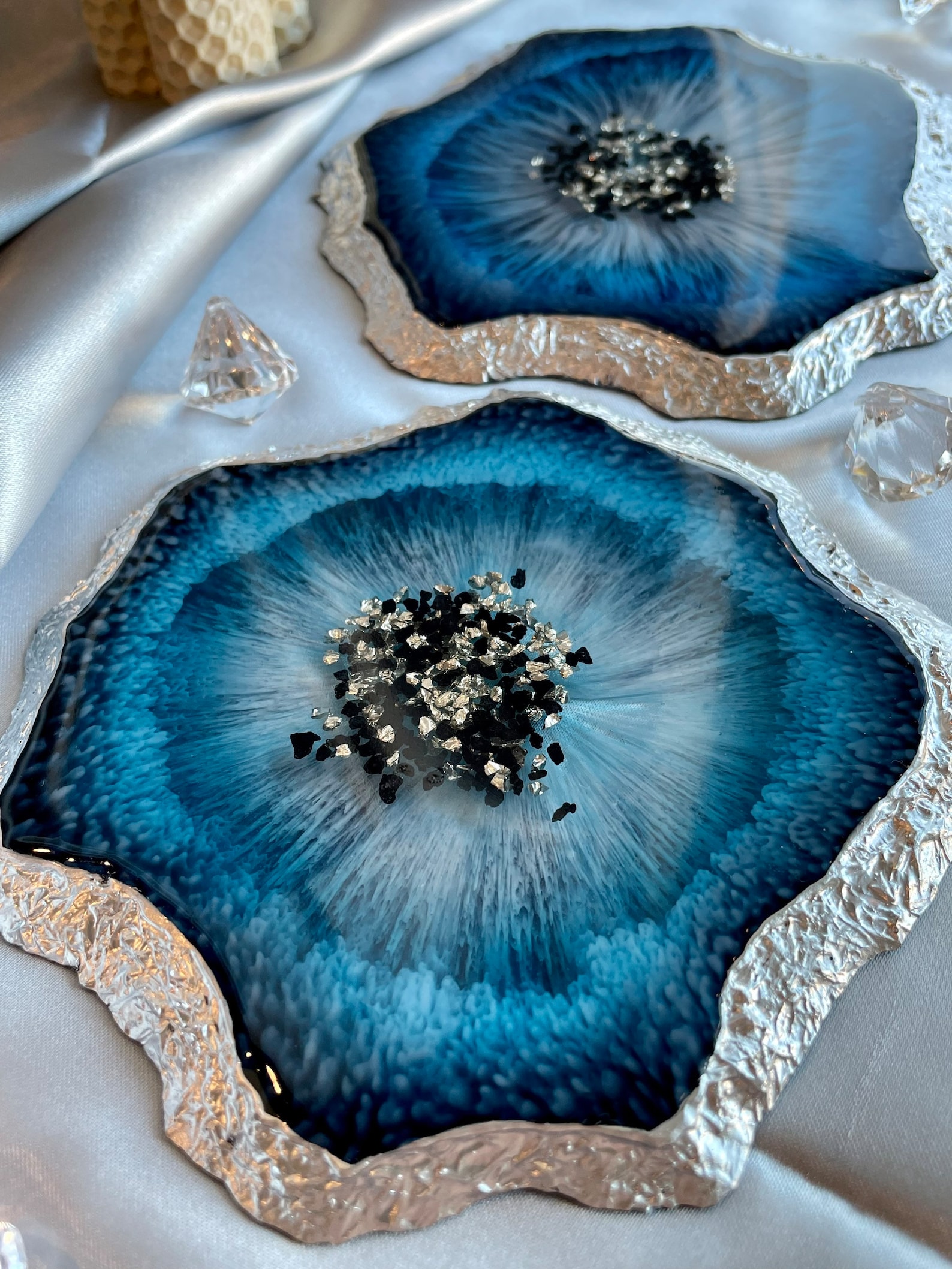 Three Shades of the Sea Resin Coasters - Etsy