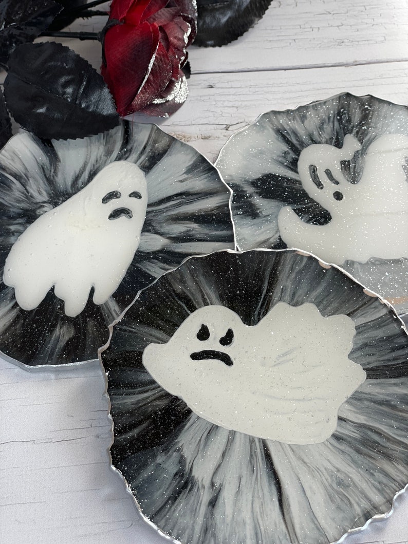 Ghost Resin Coasters / Halloween Decor - Etsy