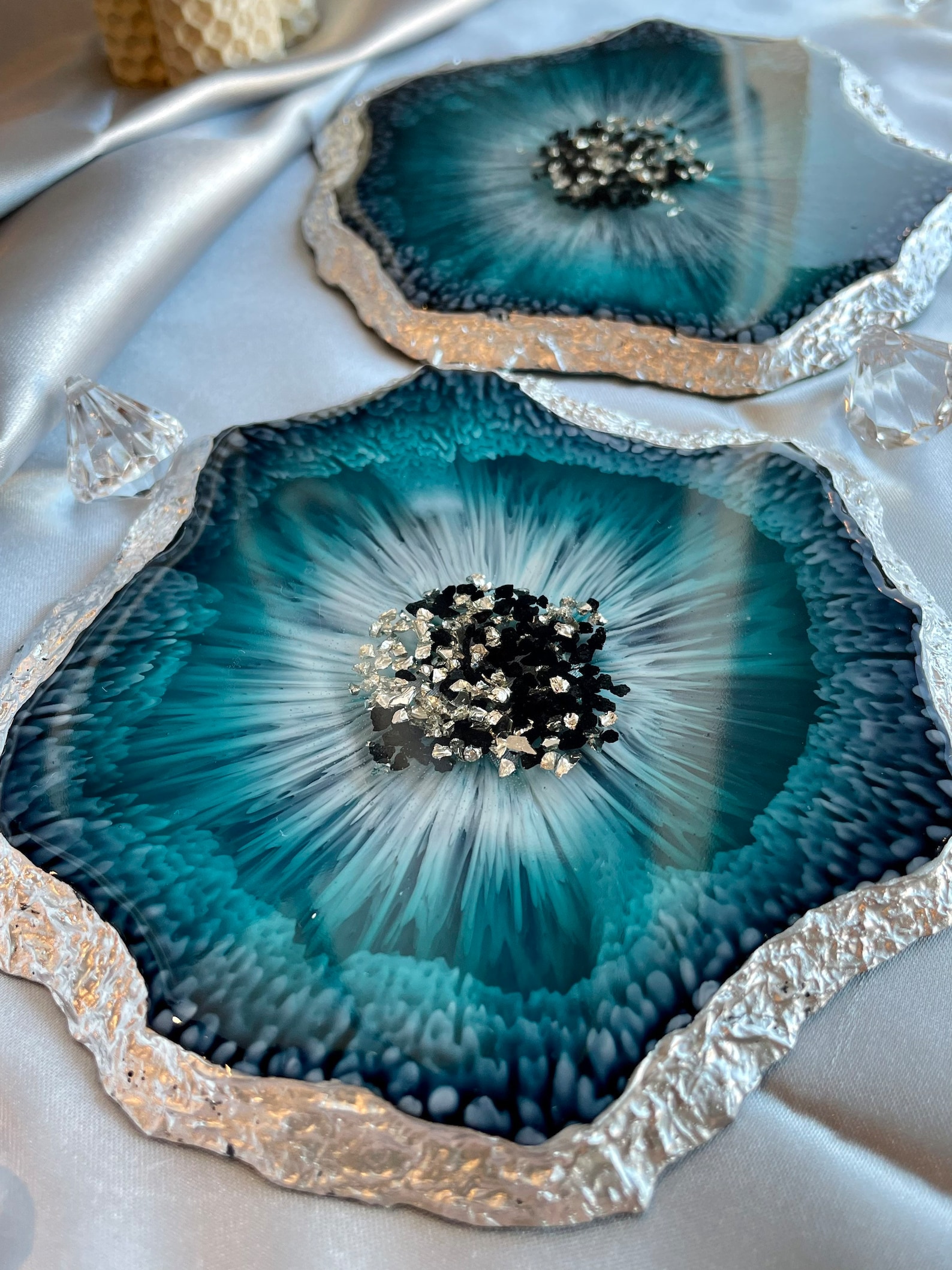 Three Shades of the Sea Resin Coasters - Etsy