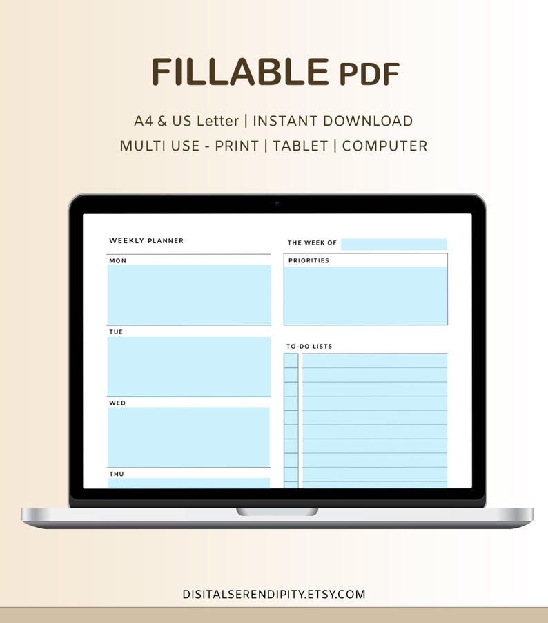 Weekly Cleaning Checklist: Printable Planner, A5 A4 Letter Size ...