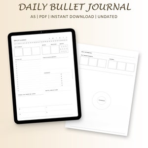 Daily Printable Bullet Journal Layout/ Undated Organized Planner/day on ...