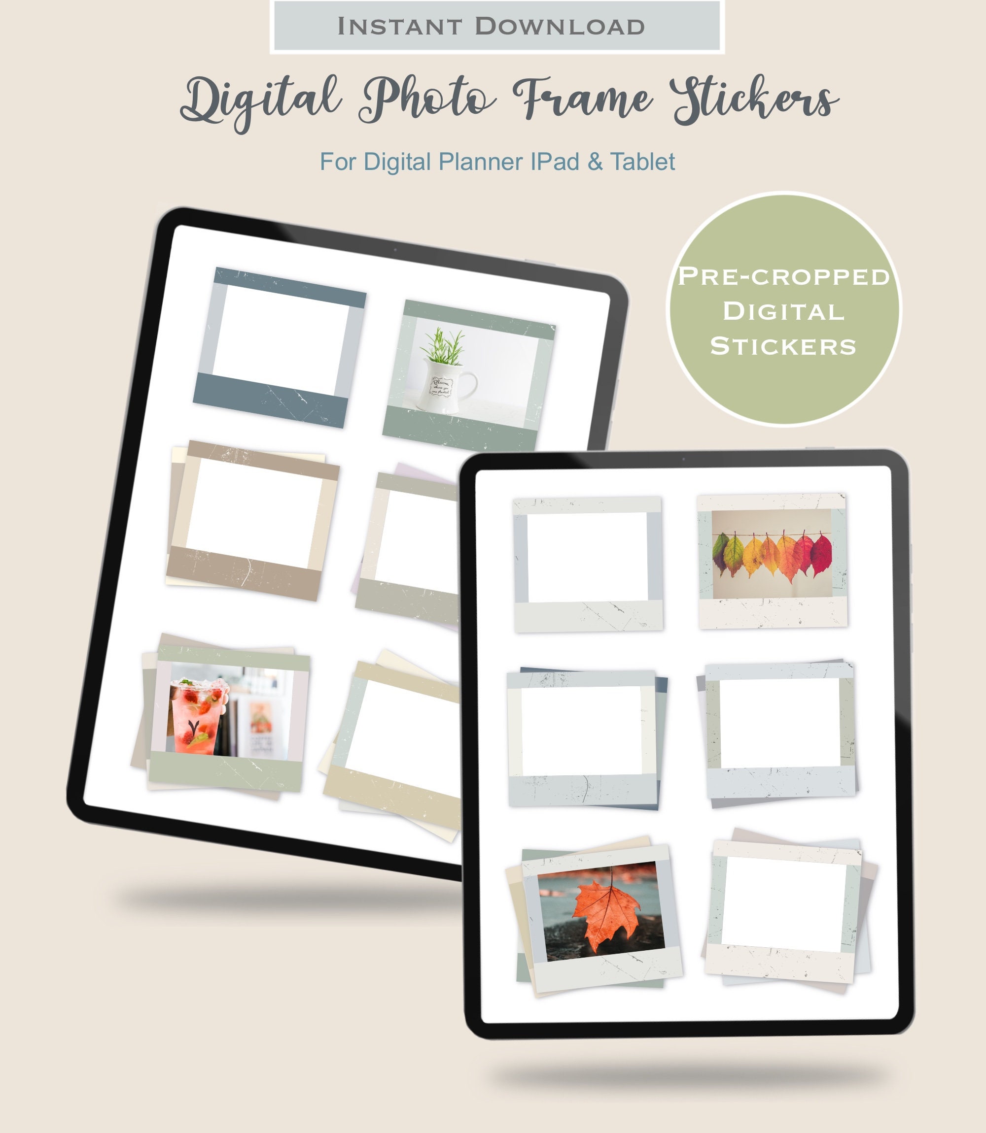 Digital Photo Frames for Digital Planner - Etsy