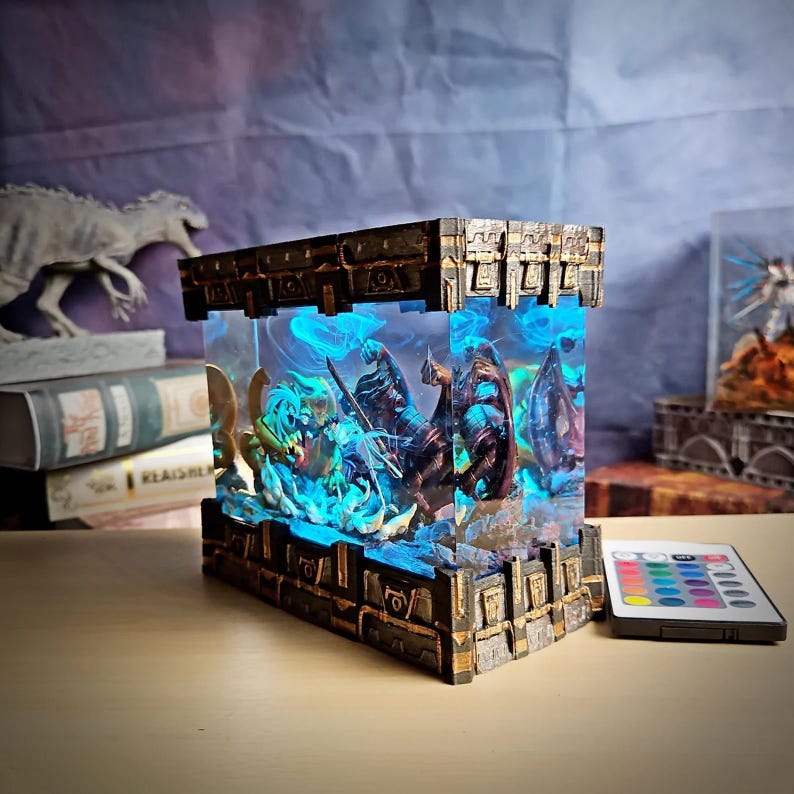 Naruto Kurama Vs Sasuke Susanoo Resin Lamp, LED Anime Night Light, Epic ...