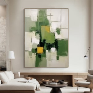 Large Original Green Abstract Painting Green Textured Oil Painting ...