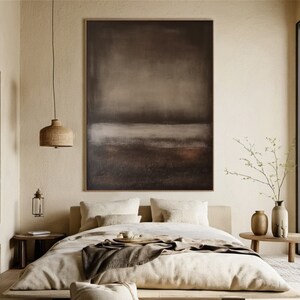 Large Black and Brown Abstract Painting Gray Texture Abstract Art Brown ...