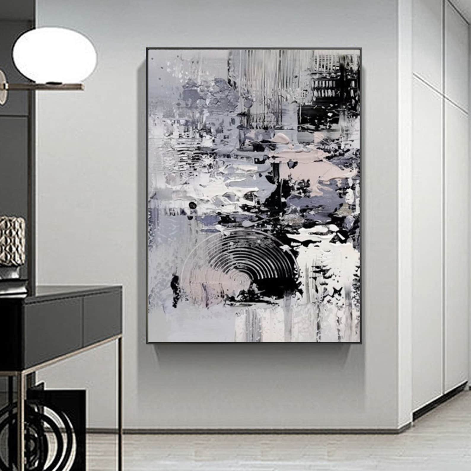 Extra Large Abstract Gray Wall Art on Canvas Gray Abstract | Etsy