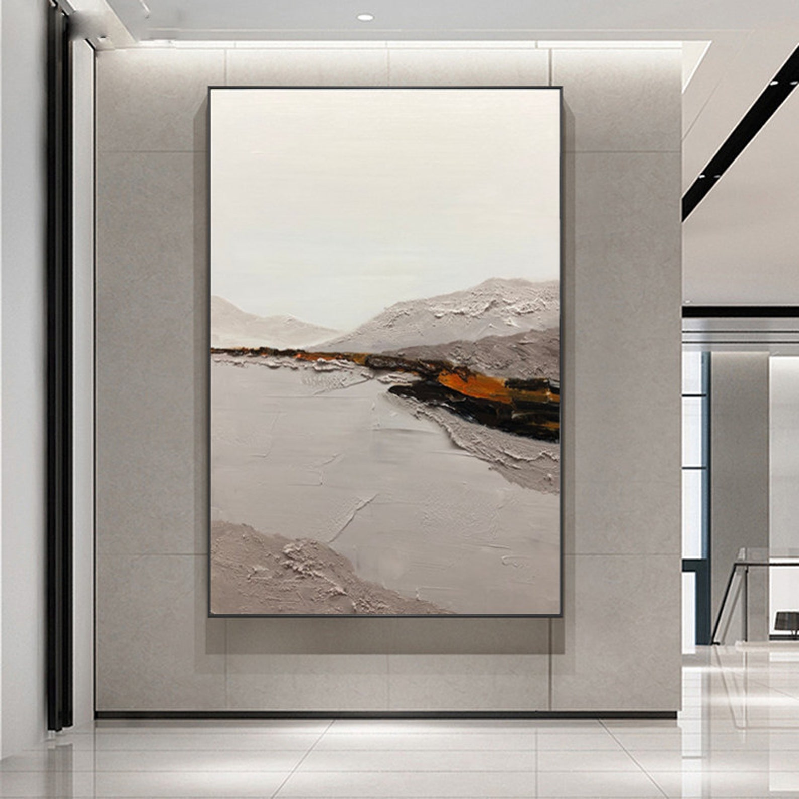 Large Original Beige Abstract Painting on Canvas Beige | Etsy