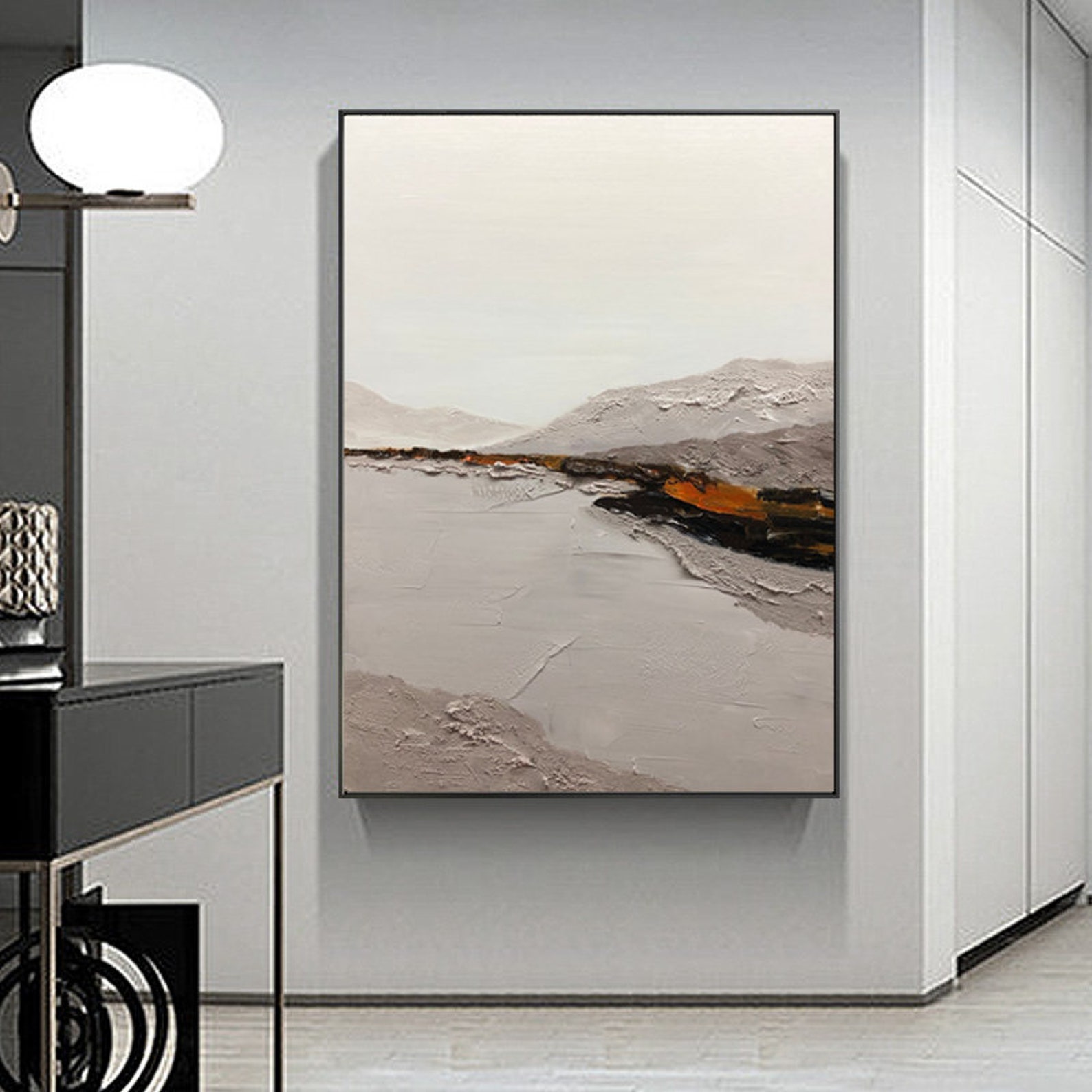 Large Original Beige Abstract Painting on Canvas Beige - Etsy