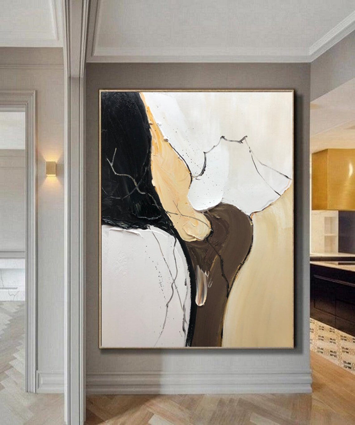 Large Abstract Painting Canvas, Modern Original Abstract Canvas Wall ...