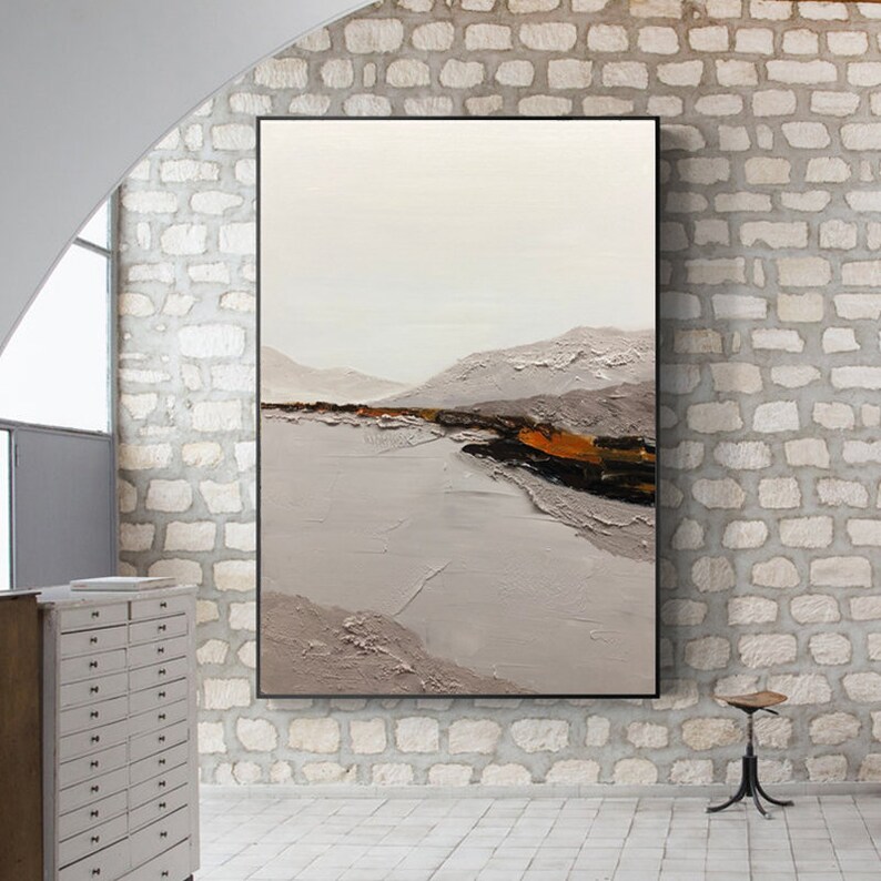 Large Original Beige Abstract Painting on Canvas Beige - Etsy