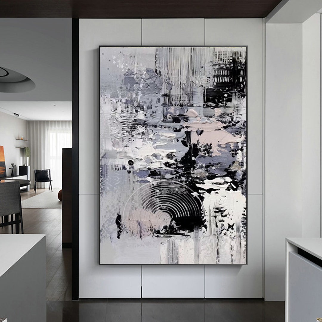 Extra Large Abstract Gray Wall Art on Canvas Gray Abstract - Etsy