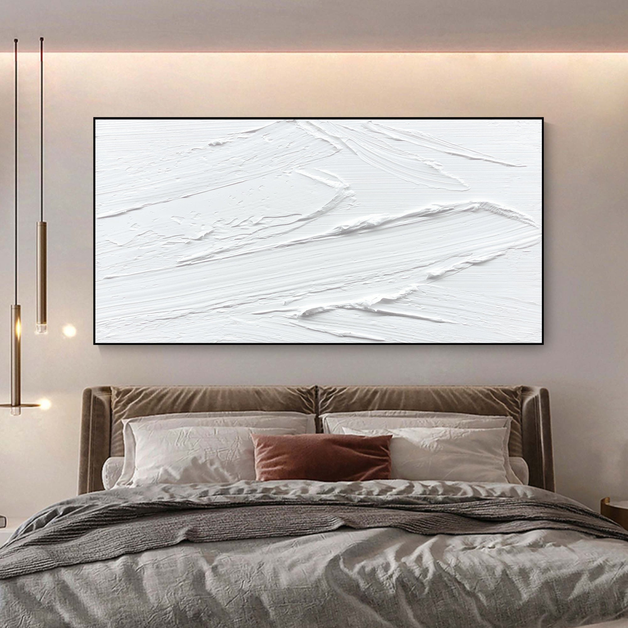 Large White Abstract Painting White 3D Textured Artwhite - Etsy