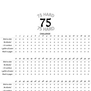 75 Hard Tracker Challenge - Etsy