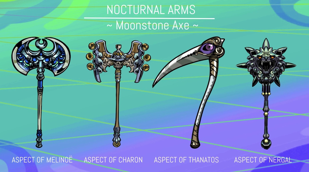 Nocturnal Arms ~ Moonstone Axe ~ Rainbow Acrylic Charms - Etsy