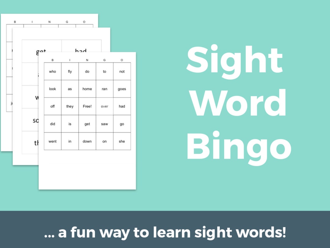 Sight Word Bingo Game, Elementary Reading (PDF) - Etsy