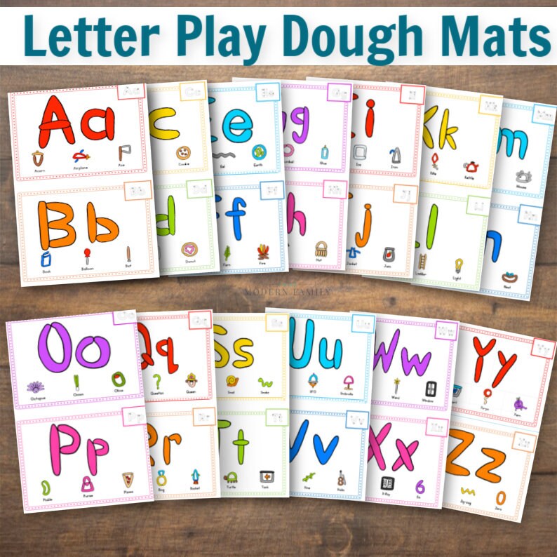 Letter Play Dough Mats - Learn the ABC'S With Play-doh! Two Sets of 26 ...
