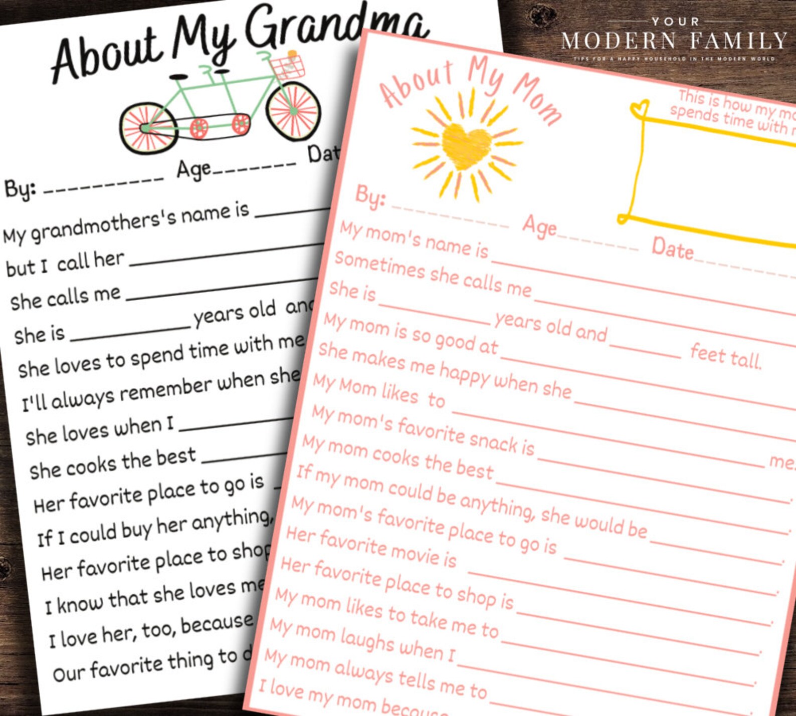 About Mom, Grandma, Aunt, Special Person - Questionnaire for Mother's ...
