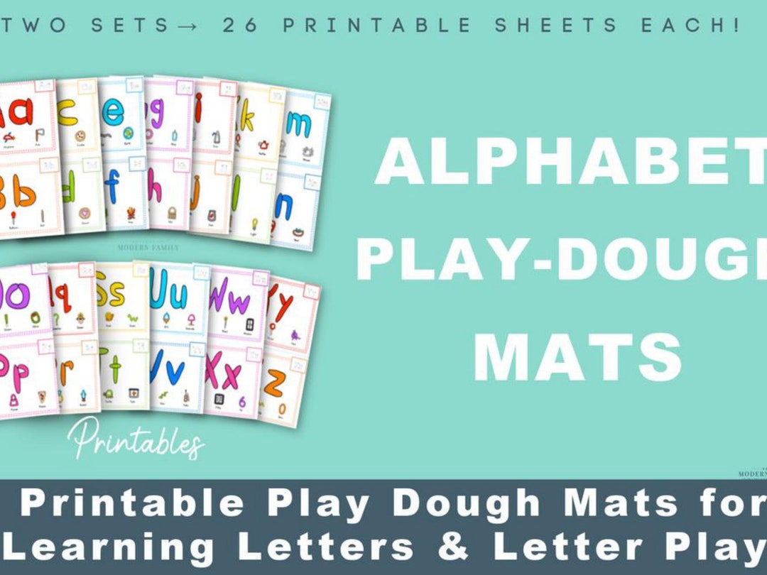 Letter Play Dough Mats - Learn the ABC'S With Play-doh! Two Sets of 26 ...