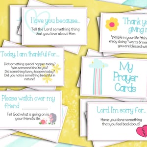 Prayer Prompt Cards for Kids - Printable Christian Prayer Cards, Bible ...