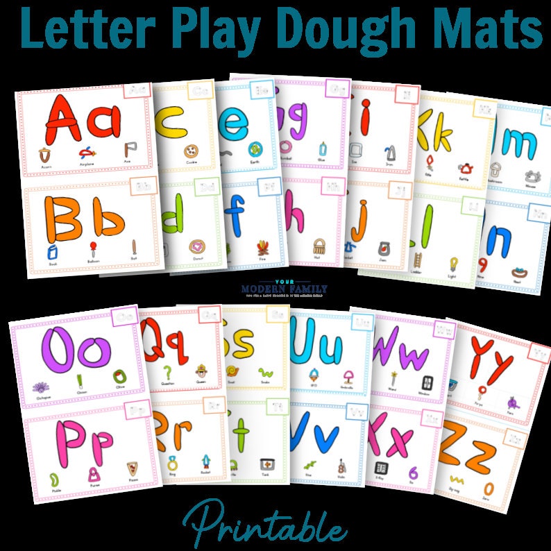 Letter Play Dough Mats - Learn the ABC'S With Play-doh! Two Sets of 26 ...