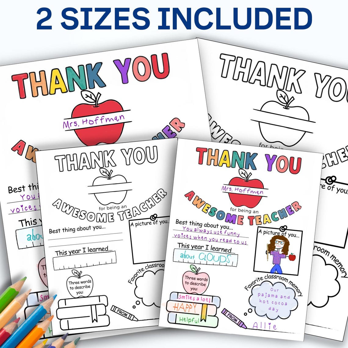 Teacher Appreciation Printable Thank You Teacher Gifts Letter ...