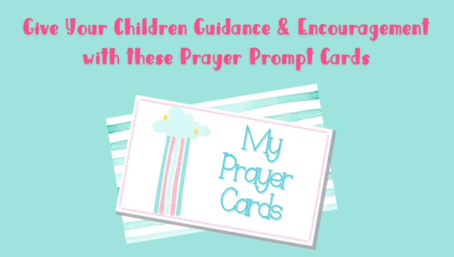 Prayer Prompt Cards for Kids - Printable Christian Prayer Cards, Bible ...