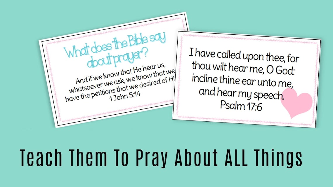Prayer Prompt Cards for Kids - Printable Christian Prayer Cards, Bible ...