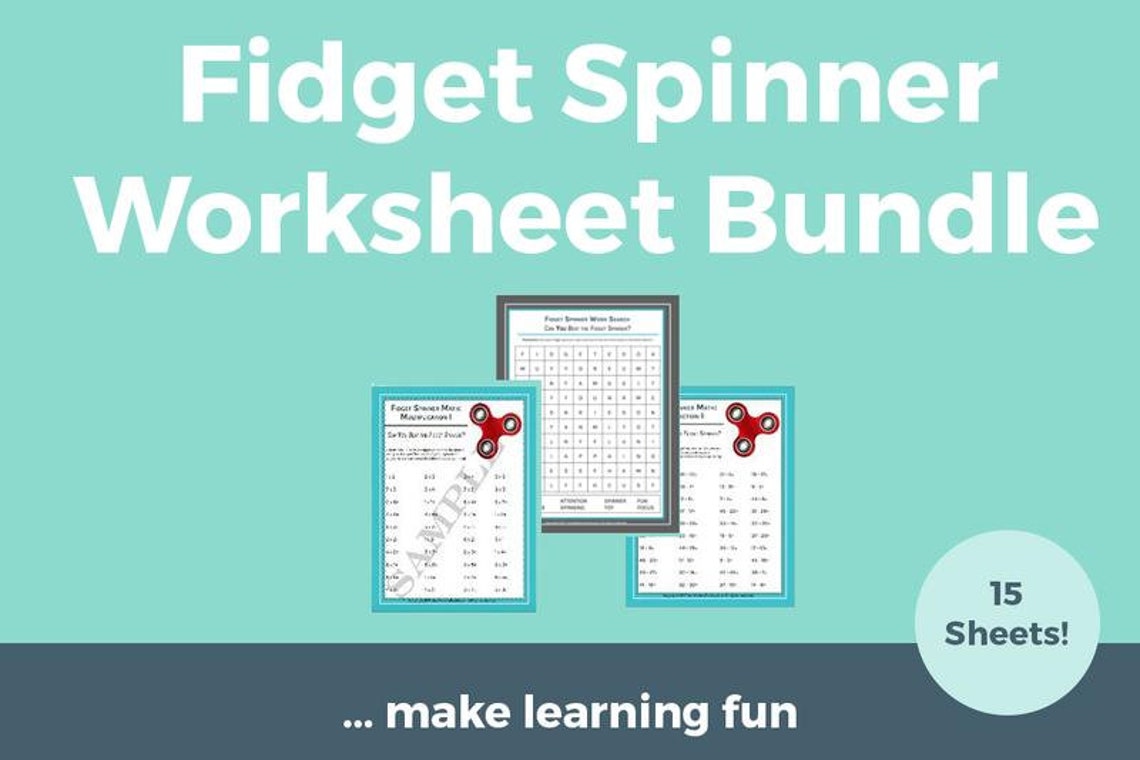 Fidget Spinner Worksheet Bundle - Etsy