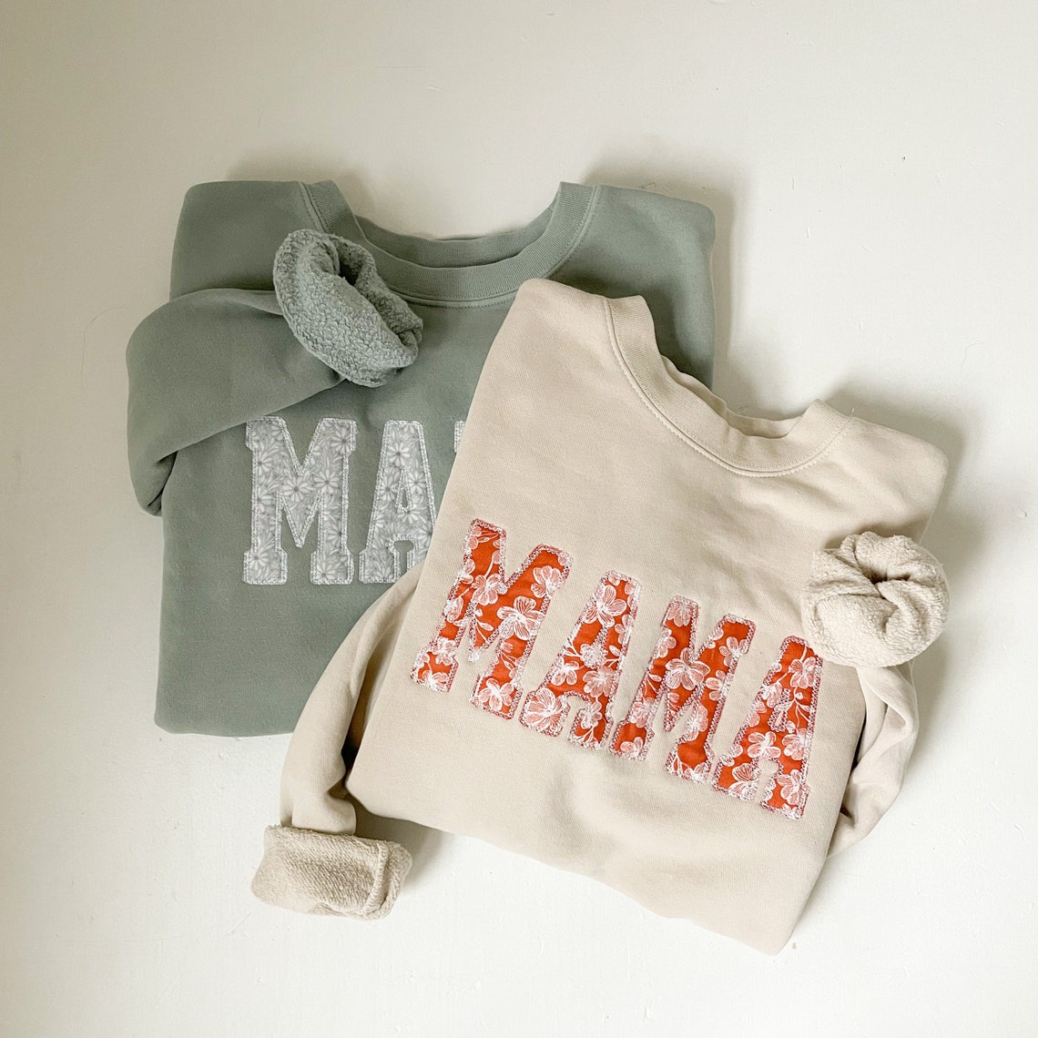 MAMA Applique Crewneck Independent Trading Co. Crew Mama Embroidery ...