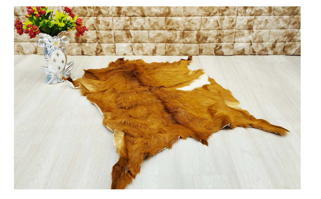 Genuine Goat Skin Rug, Goat Hide Rug, Goat Rug, Leather Rug Decor ...