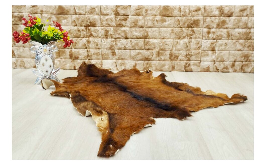 ANIMAL SKIN RUG, Goat Hide Goat Rug, Genuine Goat Skin Rug, Leather Rug ...