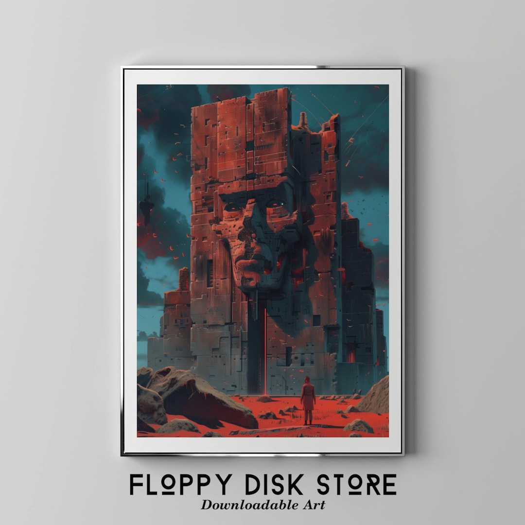 Sci-fi Anime Poster With a Monolith Temple in a Futuristic Wasteland ...