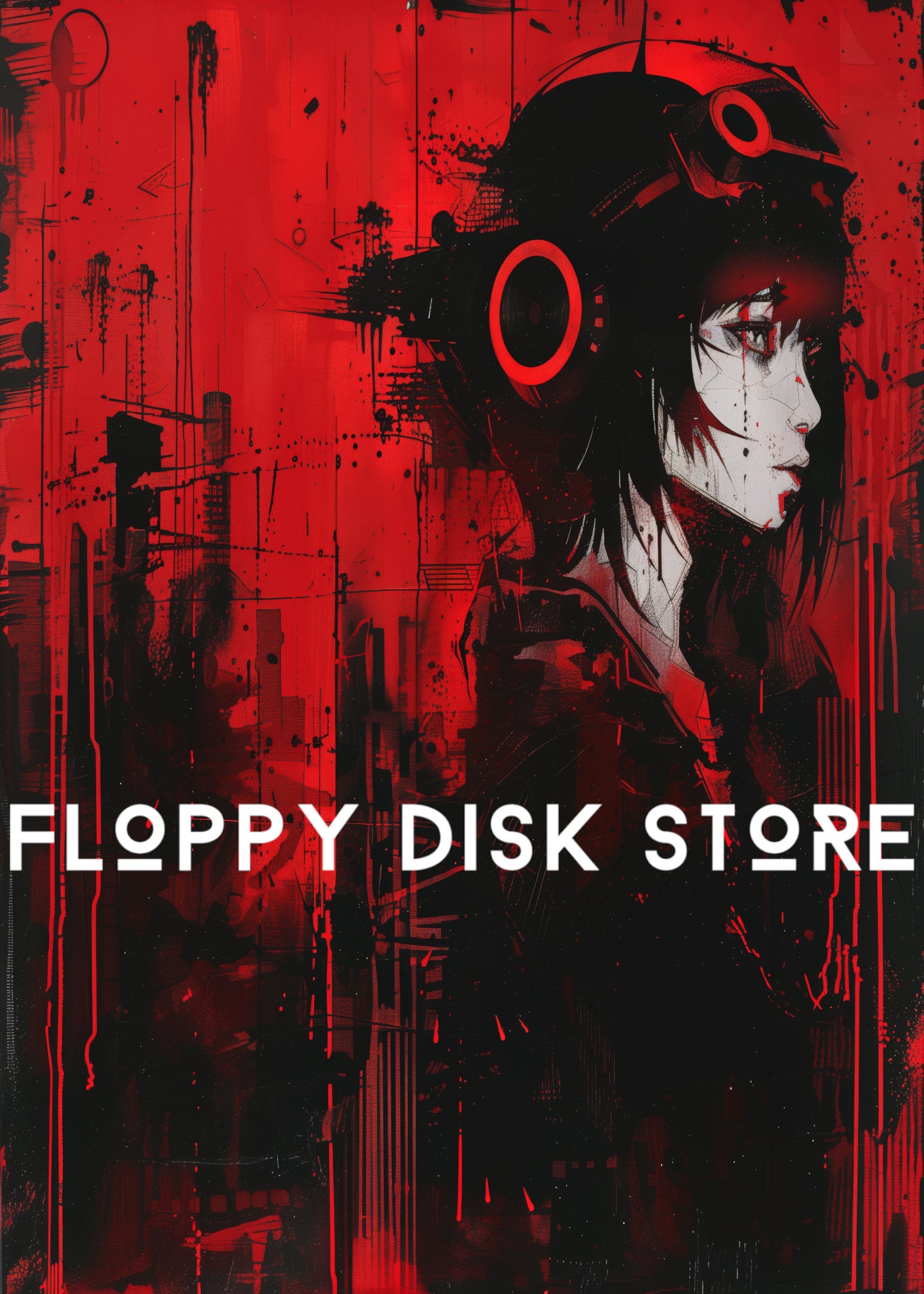 Anime Girl With Cyber Helmet | Floppy Disk Store Downloadable PRINTABLE ...