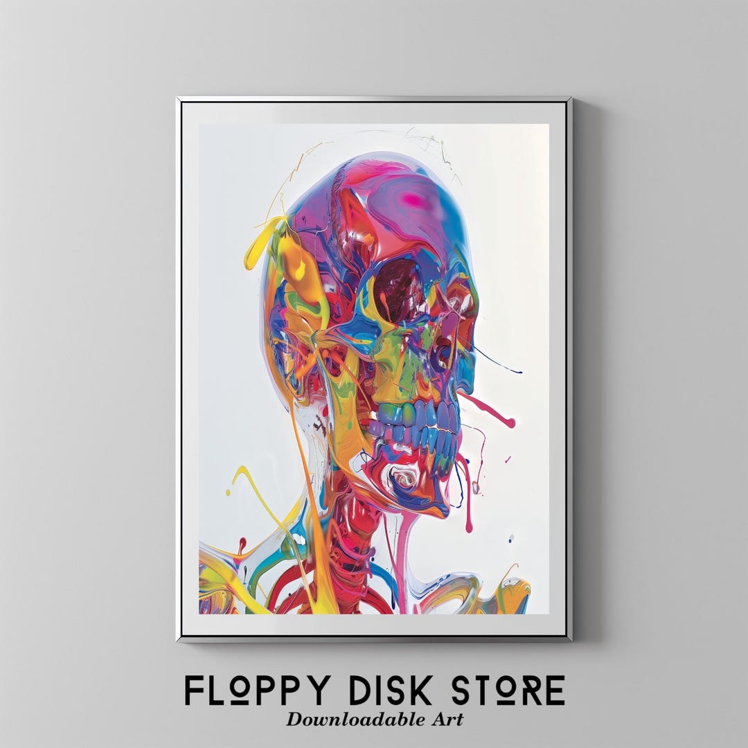 Bright Colored Skeleton on White Background | Floppy Disk Store ...
