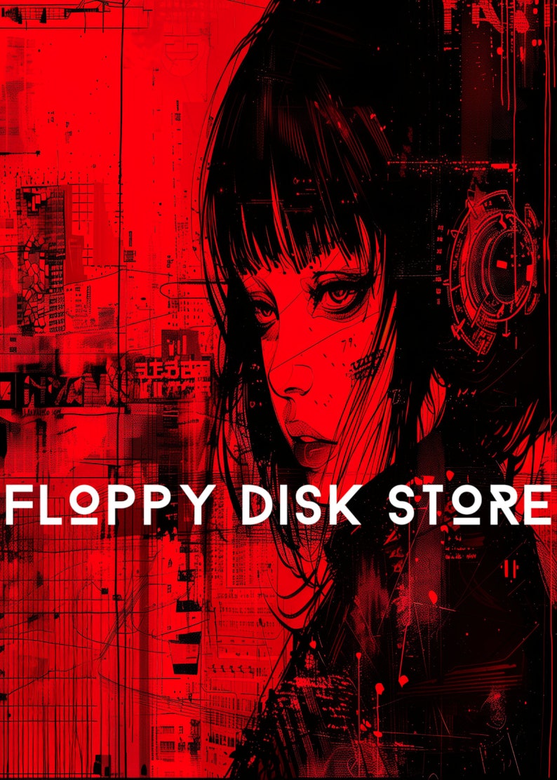 Anime Girl With Sci-fi Headphones | Floppy Disk Store Downloadable ...