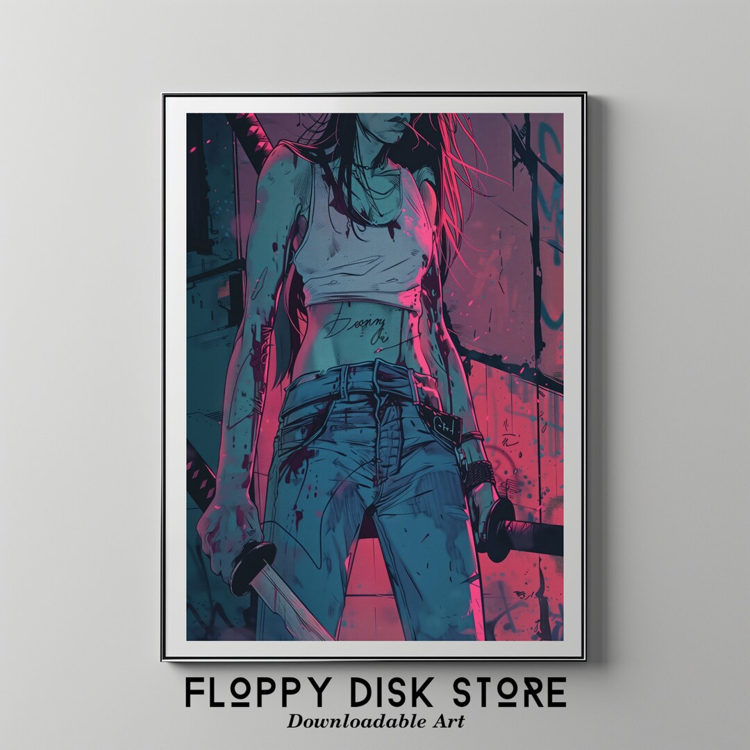Shinobi Girl With Three Katana | Floppy Disk Store Downloadable ...
