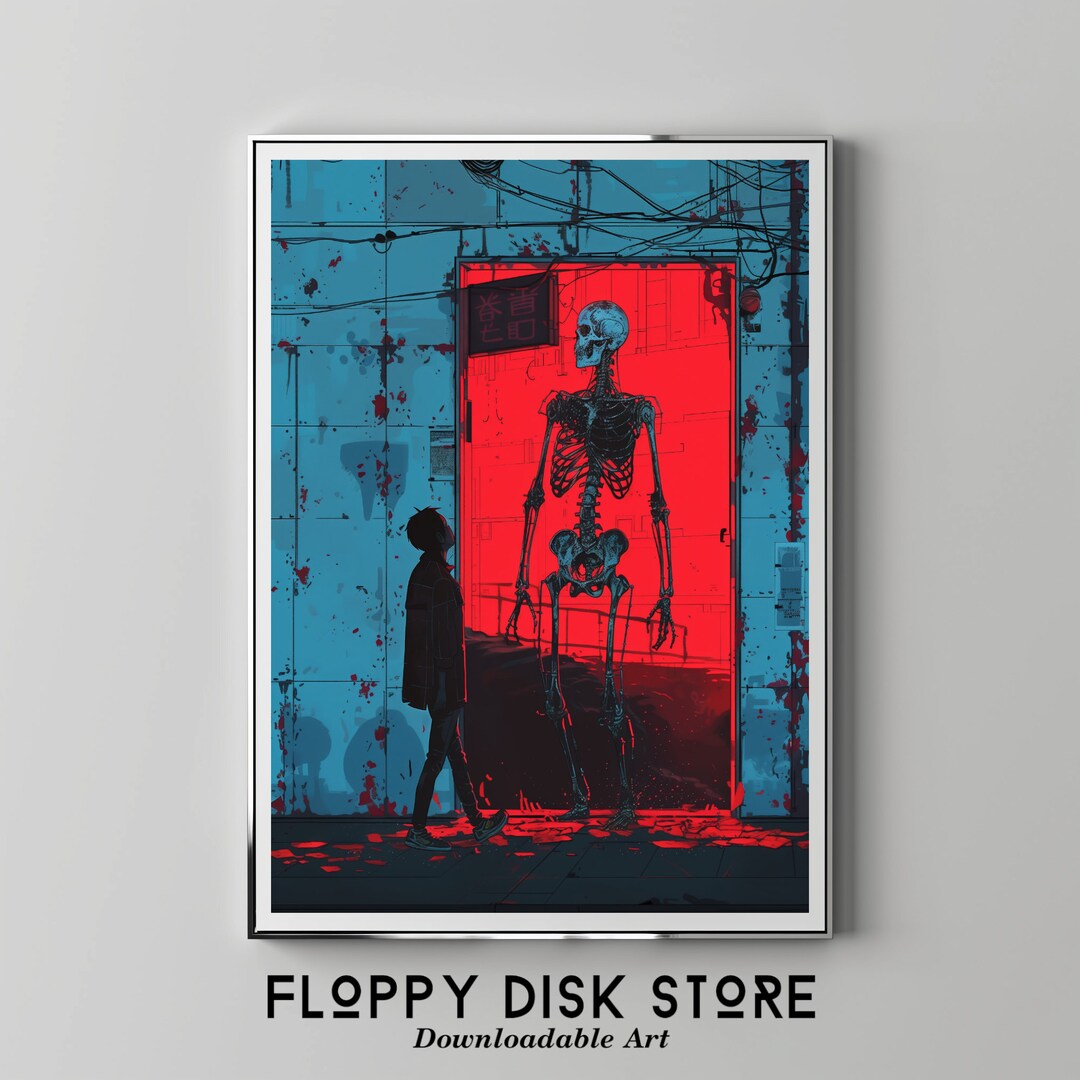 Anime Skeleton in Front of A Walking Kid | Floppy Disk Store ...