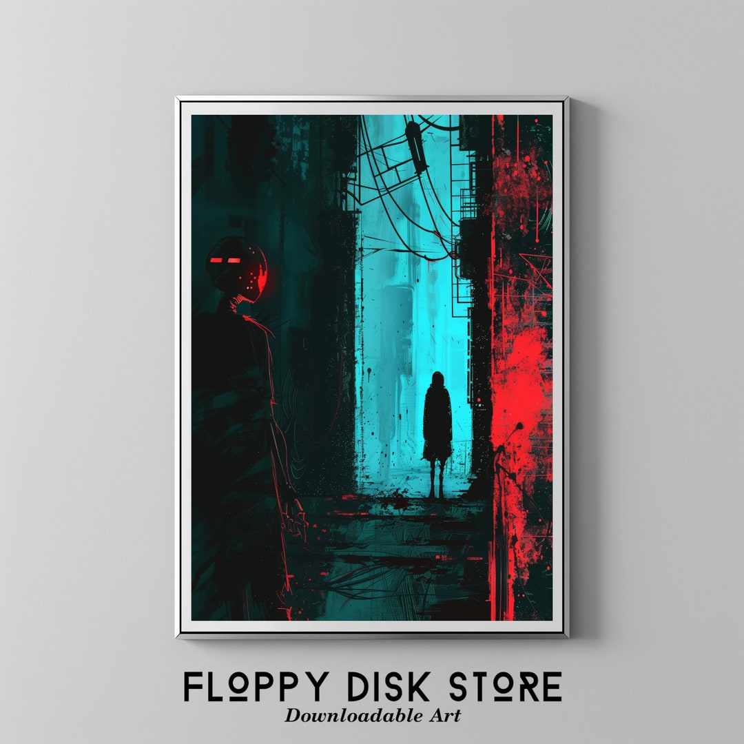 Anime Robotic Skeleton Standing in Front of A Kid in an Alley | Floppy ...