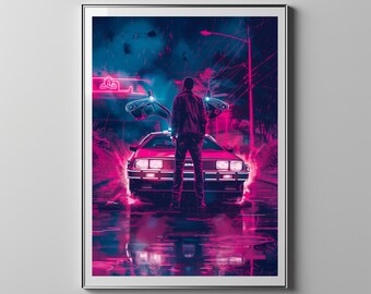 Hyper Realistic Representation of Back to the Future With A Blue Light ...