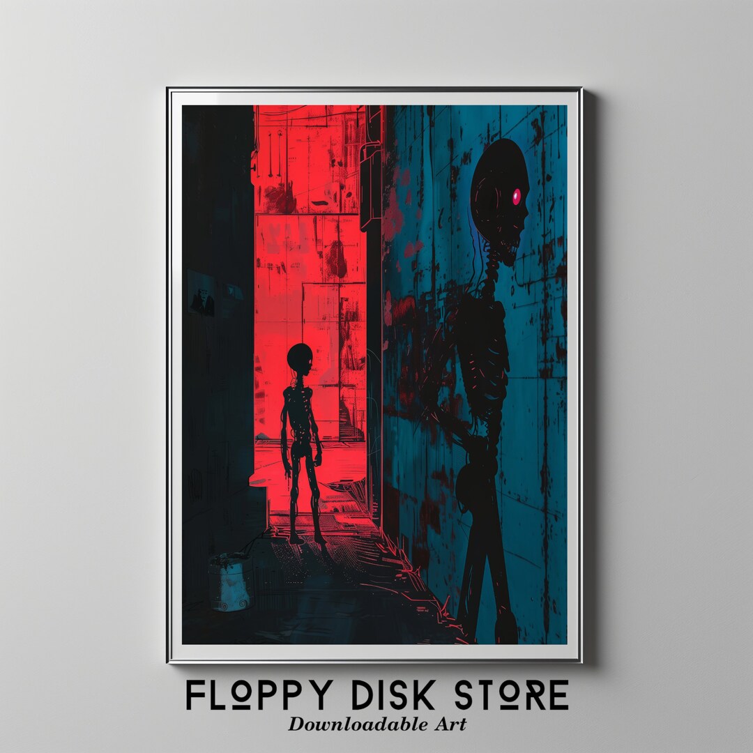 Anime Robotic Skeleton in Front of A Wall | Floppy Disk Store ...