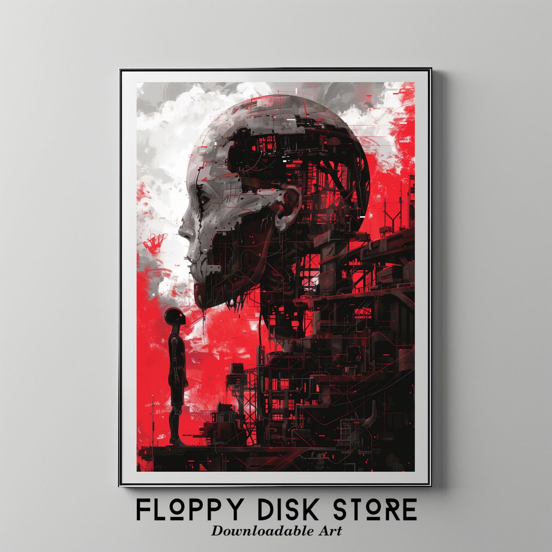 Cybernetic Anime Mecha Skull Decay | Floppy Disk Store Downloadable ...