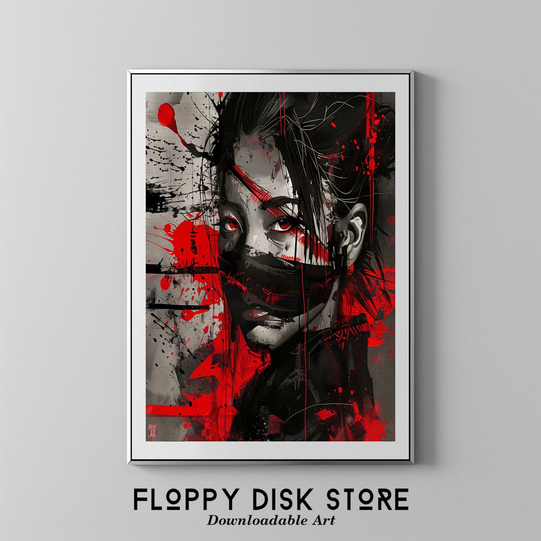 Female Ninja With Nose Mask | Floppy Disk Store Downloadable PRINTABLE ...