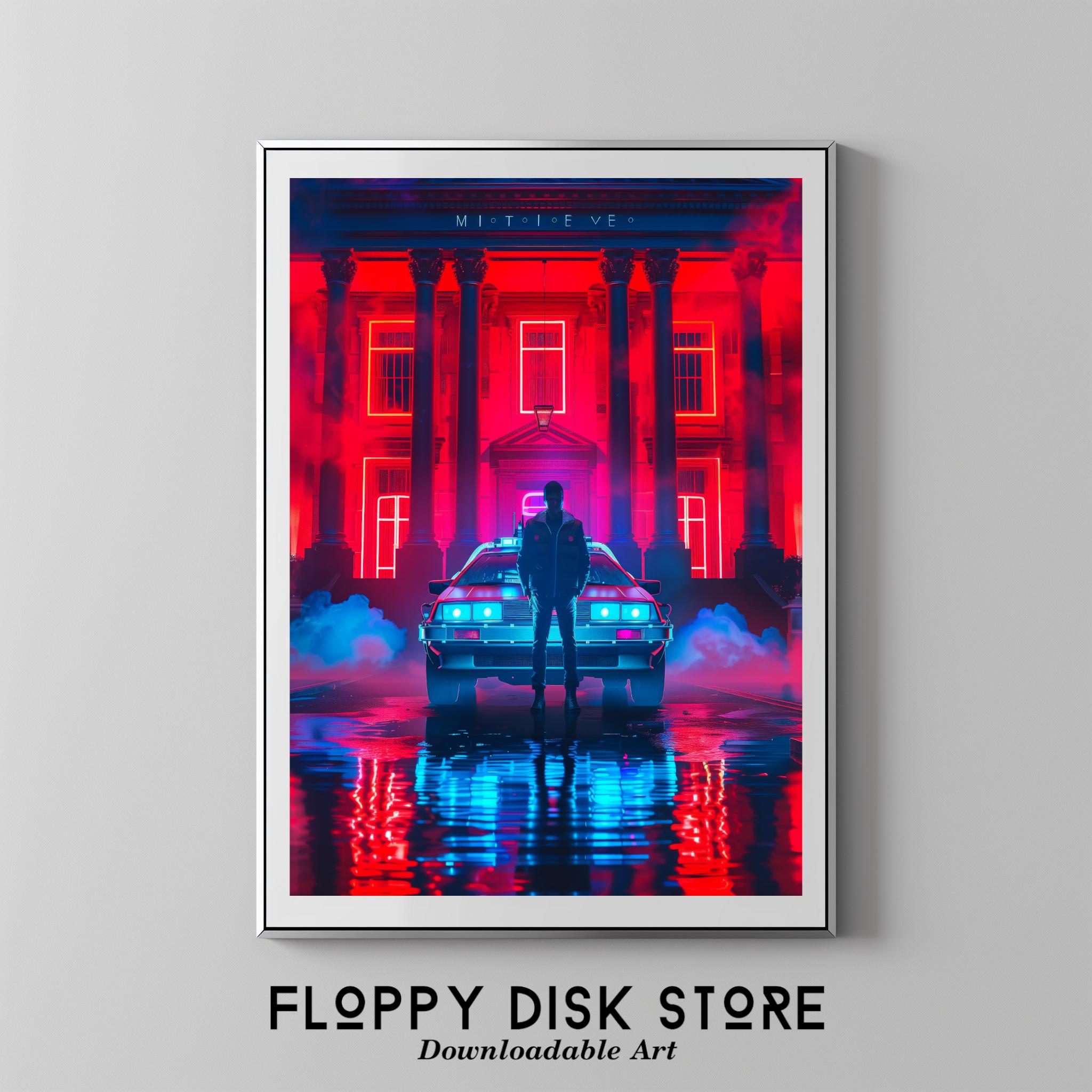 Hyper Realistic Representation of Back to the Future With A Blue Light ...