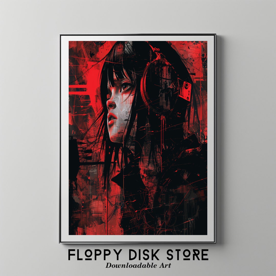 Realistic Anime Girl With Headphones | Floppy Disk Store Downloadable ...