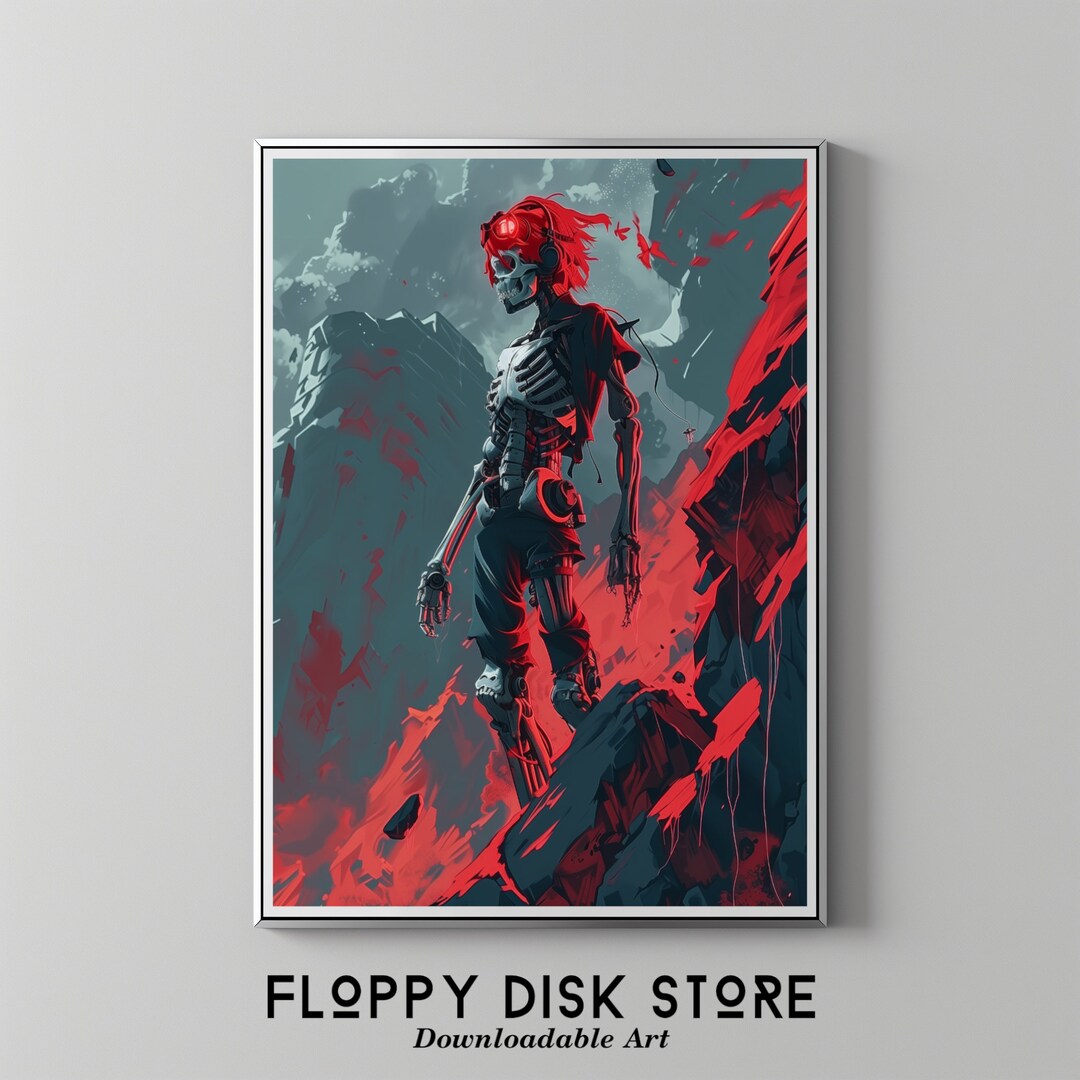 Bionic Skeleton | Floppy Disk Store Downloadable PRINTABLE Art - Etsy
