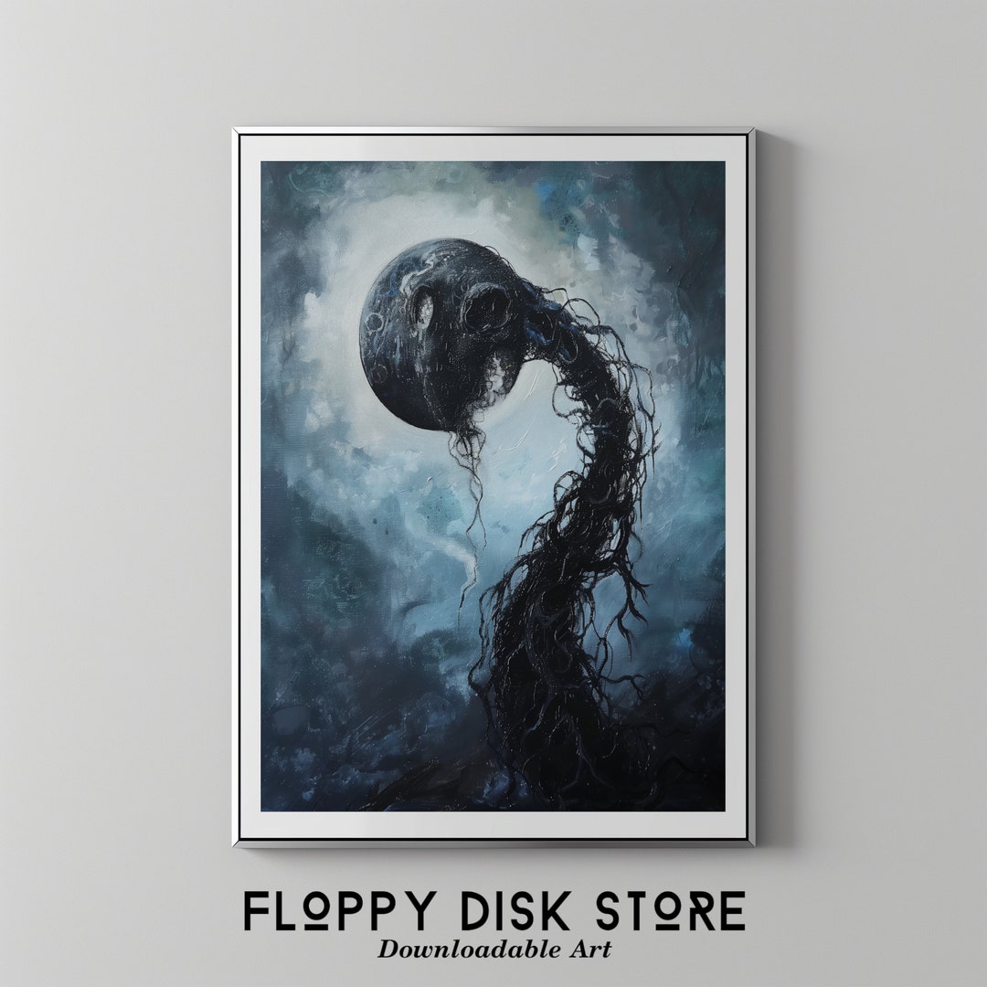 Sea Creature With Moon for A Head Floppy Disk Store Downloadable ...