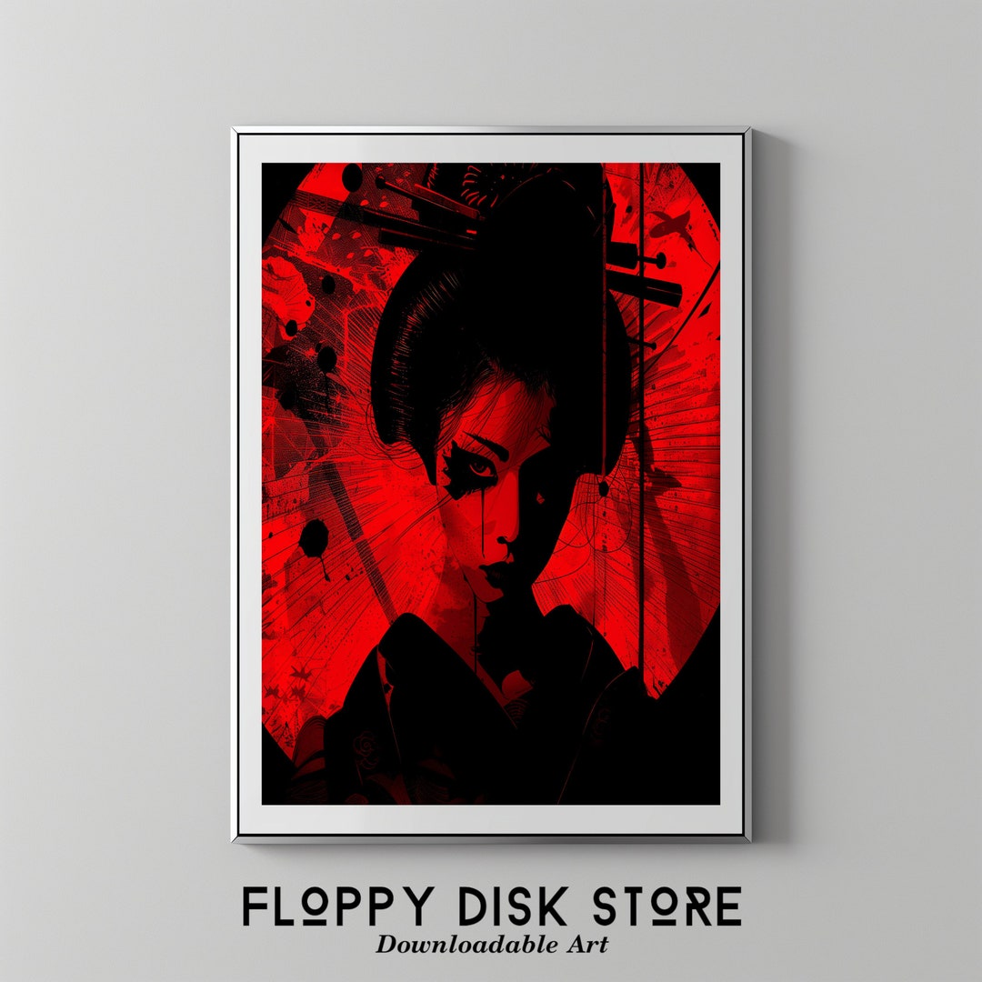 Woman in the Style of Aggressive Digital Illustration on A Black and ...